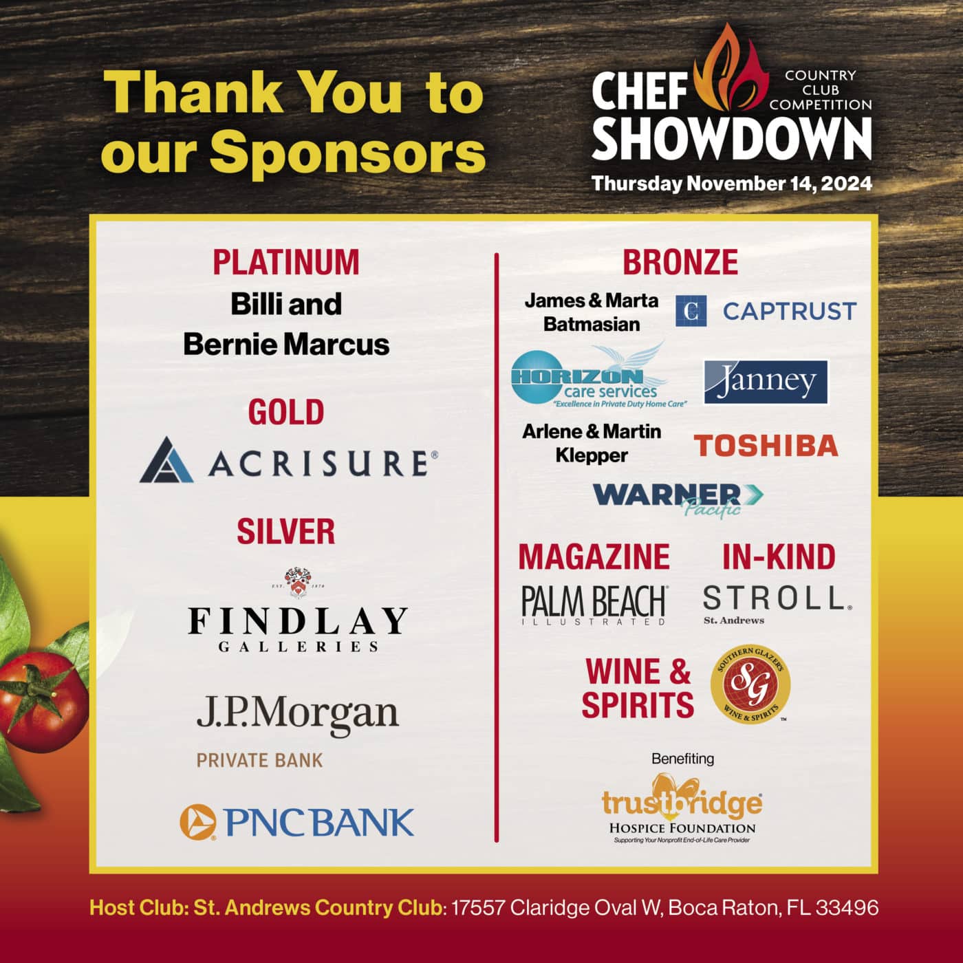 Chef Showdown | Trustbridge Hospice Care